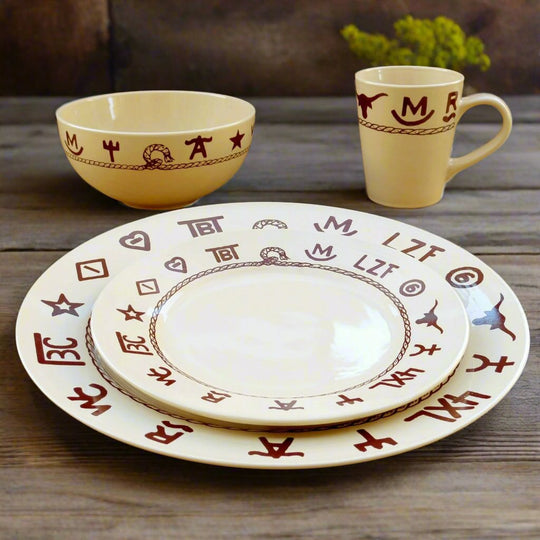 16 Piece Branded Dinnerware Set – Custom Cowboy Shop
