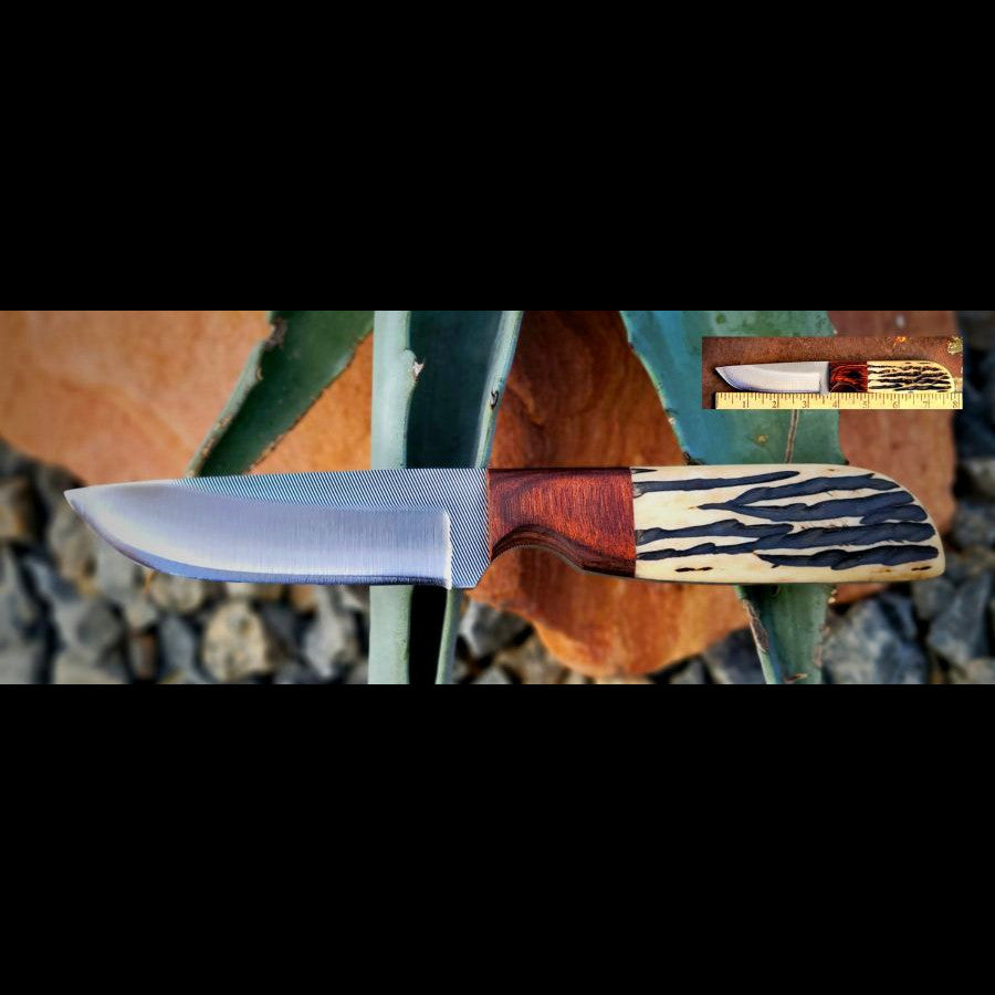 4" Blade Belt Knife with Walnut and Bone Handle – Custom Cowboy Shop