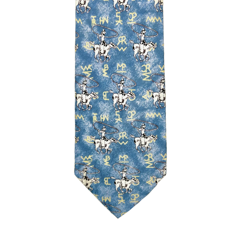 Denim Roper & Brands Silk Tie – Custom Cowboy Shop