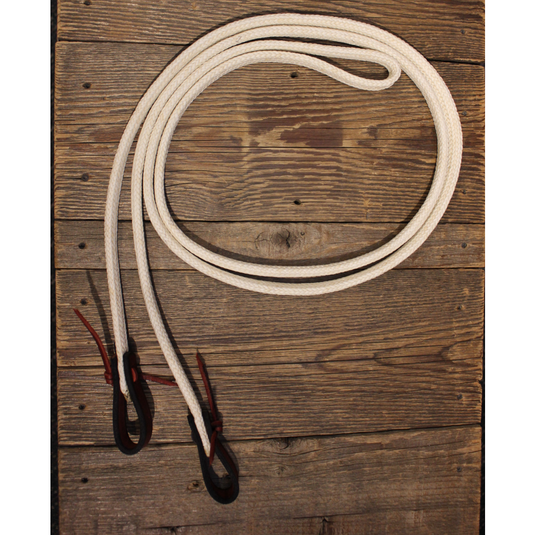1/2" Flat Waxed Nylon Roping Rein - Double Diamond #4951 Roping Rein ...