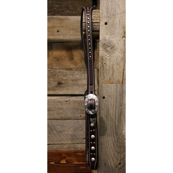 Chocolate Split Ear Headstall with Conchos – Custom Cowboy Shop