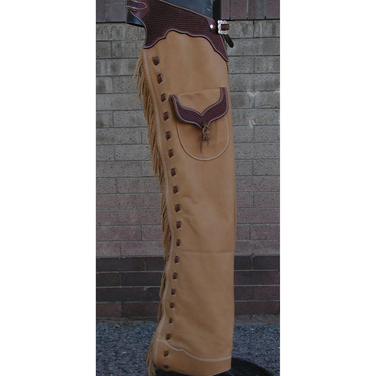 Basket Trim Shotgun Chaps with Pocket – Custom Cowboy Shop