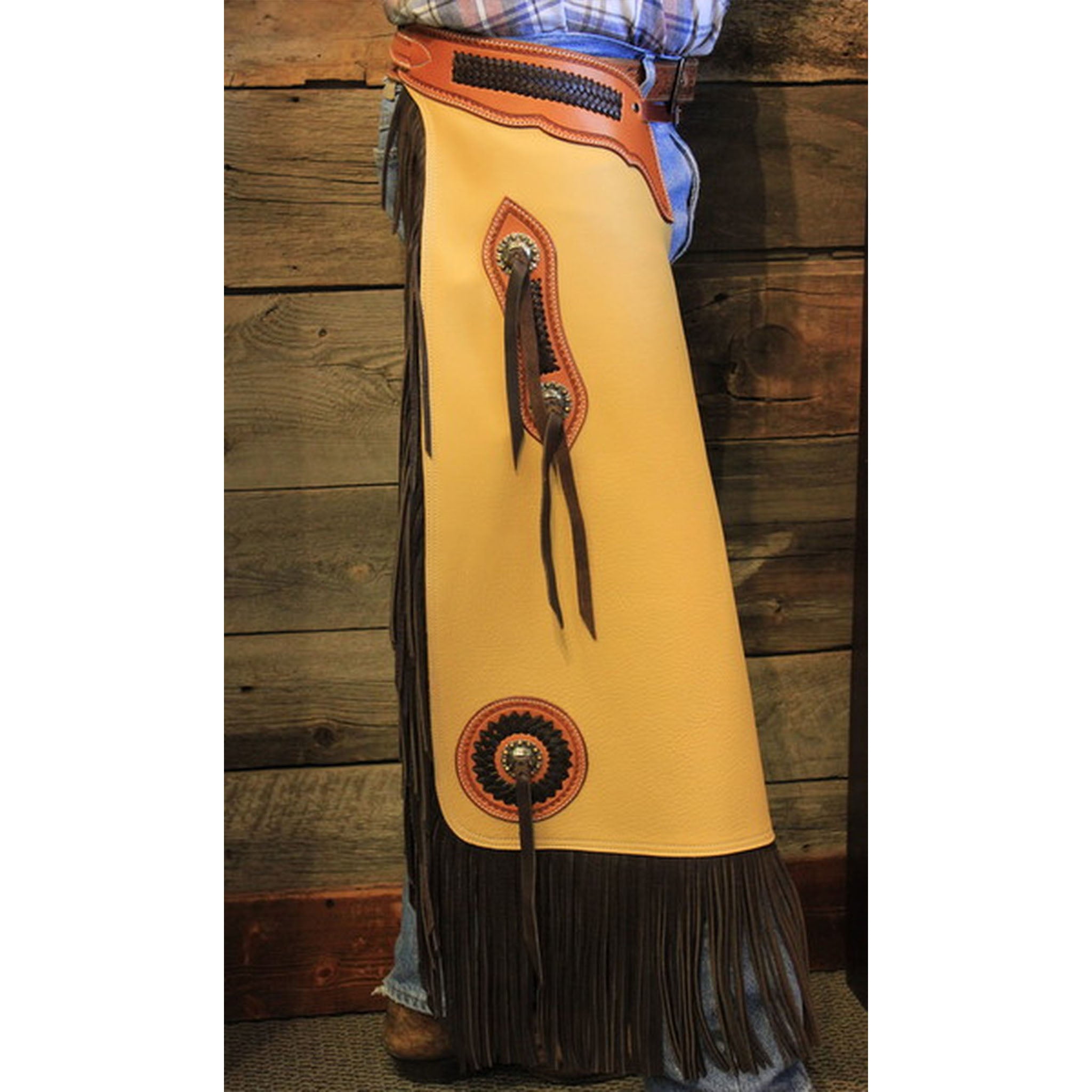 Border Tooled Chinks with Braided Trim – Custom Cowboy Shop